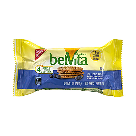 BELVITA Breakfast Biscuits Blueberry 4 Packs 25 Count - Office Depot