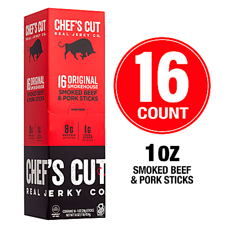 Chef s Cut Chefs Cut Original Smokehouse BeefPork Meat Sticks 1 Oz Pack ...