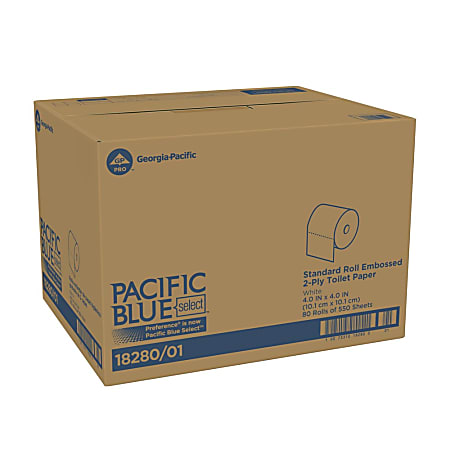 Pacific Blue Select 2 Ply Toilet Paper 550 Sheets Per Roll Pack Of 80 ...