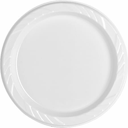 Genuine Joe ReusableDisposable 9 Plastic Plates White Pack Of 125 ...