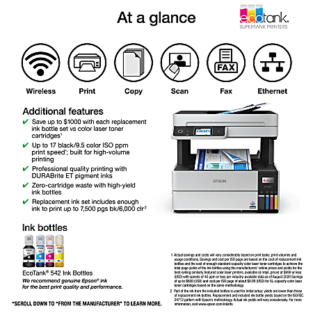 Epson EcoTank Pro ET 5170 C11CJ88201 InkJet All In One SuperTank Color ...