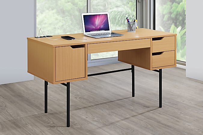 Office Star Denmark 54 W Executive Computer Desk With Power And ...