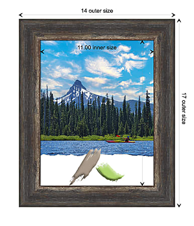Amanti Art Picture Frame 14 x 17 Matted For 11 x 14 Bark Rustic Char ...