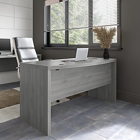 Bush Business Furniture Echo 60 W Bow Front Computer Desk Modern Gray ...