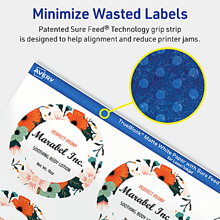 Avery Print To The Edge TrueBlock Labels With Sure Feed 94501 TWMP100 ...
