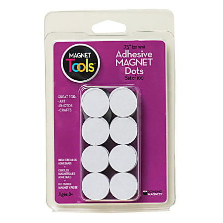 Dowling Magnets Magnet Dots 34 White 100 Dots Per Pack Set Of 6 Packs ...