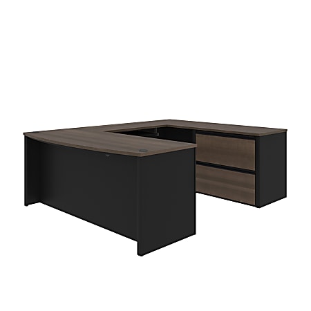 Bestar Connexion 72 W U Shaped Executive Computer Desk With Lateral ...