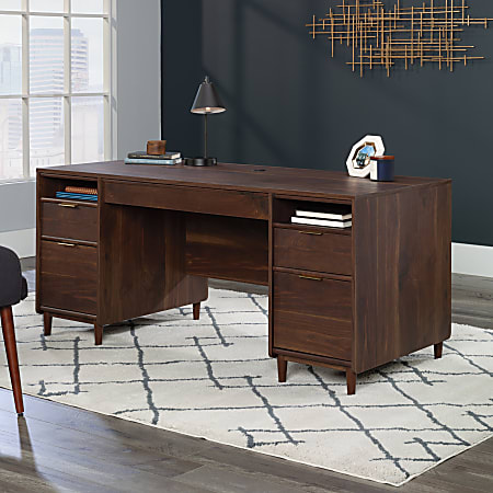 Sauder Clifford Place 66 W Double Pedestal Executive Computer Desk ...