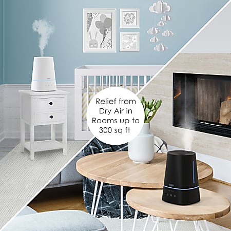 Pure Enrichment HUME Max Top Fill Ultrasonic Cool Mist Humidifier 11 12 x 7 12 Black ODP Business Solutions