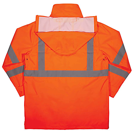 Ergodyne GloWear 8366 Lightweight Type R Class 3 High Visibility Rain Jacket X Large Orange ...