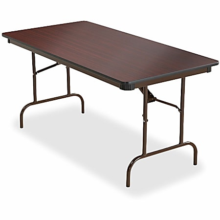 Iceberg Premium Folding Table Rectangular 60 W x 30 D MahoganyBrown ...