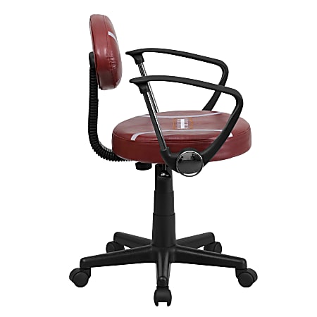 Flash Furniture Vinyl Low Back Task Chair With Arms Football BrownBlack ...