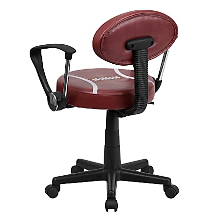 Flash Furniture Vinyl Low Back Task Chair With Arms Football BrownBlack ...