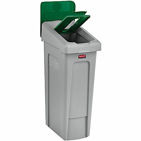 Rubbermaid Commercial Slim Jim Recycling Station 1 Stream Paper 23 Gal ...