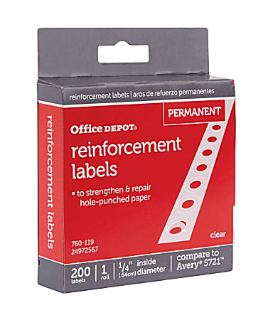 Office Depot Brand Permanent Self Adhesive Reinforcement Labels 14 ...