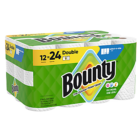 Bounty Paper Towels Select A Size Double Rolls 12 Rolls Total82 Sheets ...
