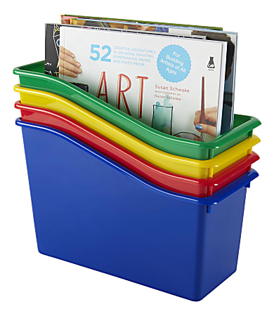 Office Depot Brand Plastic Book Bin 7 12 H x 11 12 W x 5 12 D Assorted ...