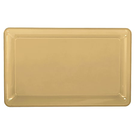 Amscan Plastic Rectangular Trays, 9-1/4" x 14-1/4", Gold, Pack Of 6 Trays