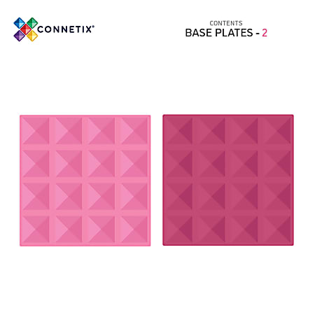 Connetix Magnetic Tiles Pastel Pink Berry Base Plate 2 Pieces - Office ...
