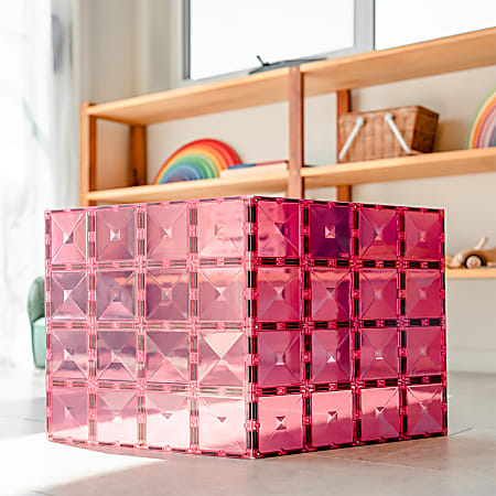 Connetix Magnetic Tiles Pastel Pink Berry Base Plate 2 Pieces - Office ...