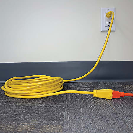 Stanley 33257 Outdoor Power Extension Cord 25 Yellow - Office Depot