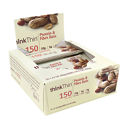 thinkTHIN Chunky Chocolate Peanut Protein Bars 1.41 Oz Box Of 10 Bars ...