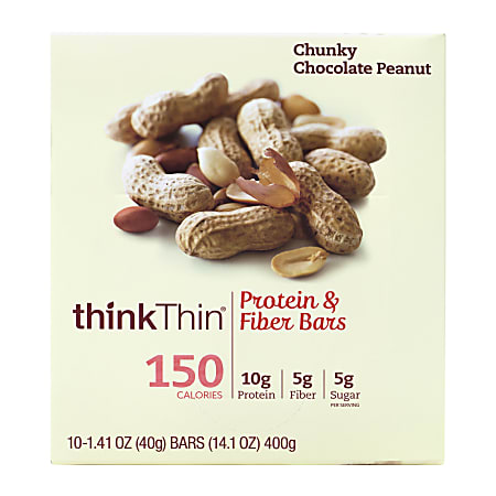 thinkTHIN Chunky Chocolate Peanut Protein Bars 1.41 Oz Box Of 10 Bars ...