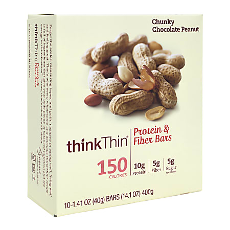 thinkTHIN Chunky Chocolate Peanut Protein Bars 1.41 Oz Box Of 10 Bars ...