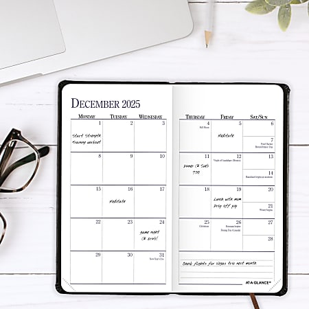 2025 AT A GLANCE Fine Diary WeeklyMonthly Diary 3 x 6 BlackBrown ...