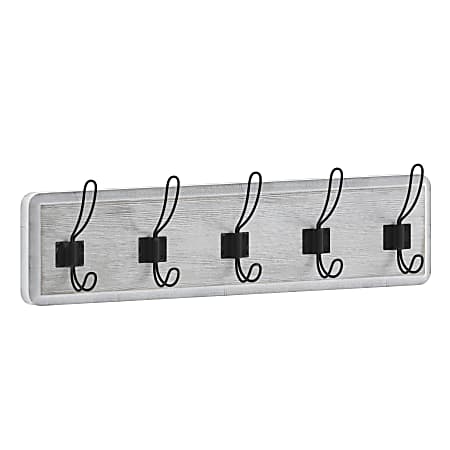 Flash Furniture Daly Wall Mounted Solid Pine Wood Storage Rack With 5 ...