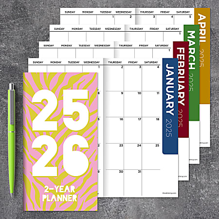 2025 2026 TF Publishing Monthly Pocket Planner 3 12 x 6 12 Zebra ...