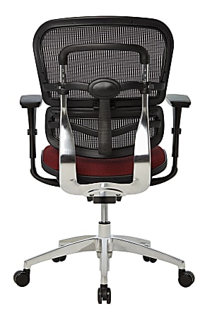 WorkPro 12000 Series Ergonomic MeshPremium Fabric Mid Back Chair BlackBurgundy BIFMA Compliant Office Depot