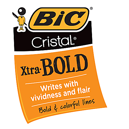 BIC Cristal Bold Ballpoint Pens Extra Bold Point 1.6 mm Translucent ...
