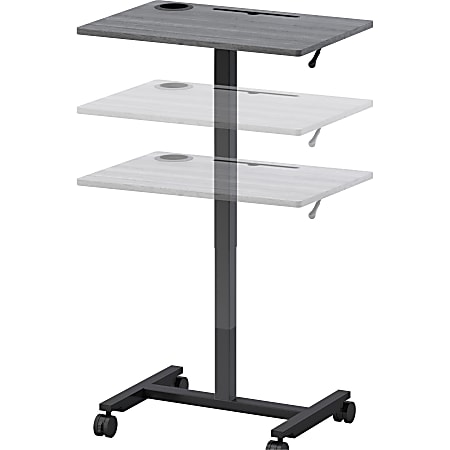Lorell 20 W Height Adjustable Mobile Computer Desk Weathered Charcoal ...