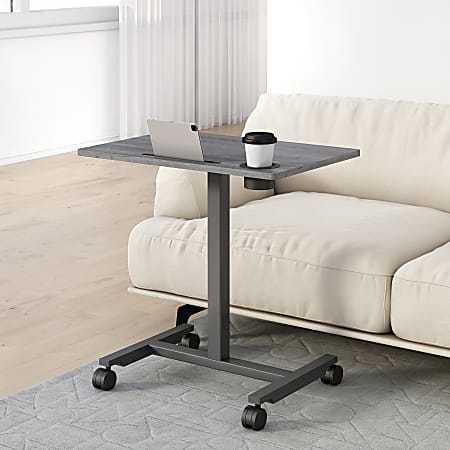 Lorell 20 W Height Adjustable Mobile Computer Desk Weathered Charcoal ...