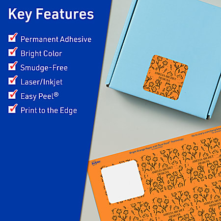 Avery Print To The Edge Labels With Sure Feed Technology And Easy Peel ...