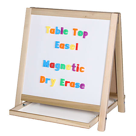 Flipside Magnetic Dry Erase WhiteboardChalk Table Top Easel 20 14 x 18 ...