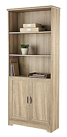 Realspace Magellan 72 H 5 Shelf Bookcase With Doors Blonde Ash - Office ...