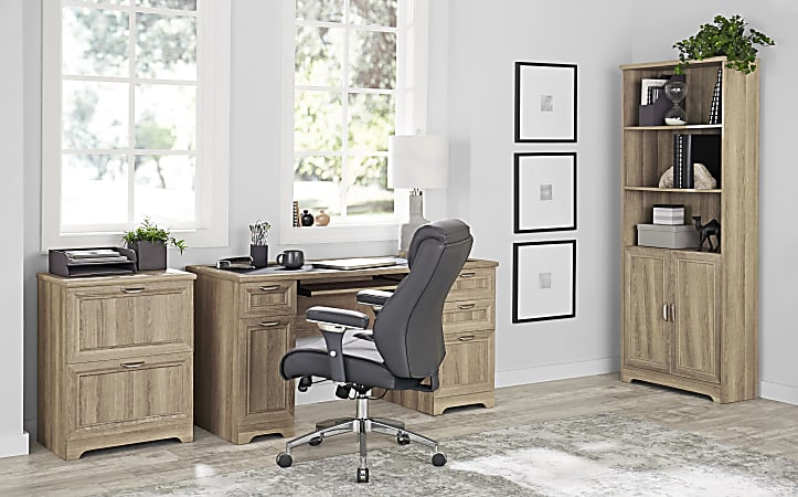 Realspace Magellan 72 H 5 Shelf Bookcase With Doors Blonde Ash - Office ...