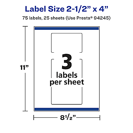 Avery Glossy Permanent Labels With Sure Feed 94245 WGP25 Rectangle 2 12 ...