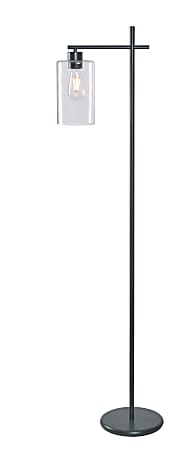 Kenroy Home Dani Floor Lamp 60 H Clear ShadeGraphite Base - Office Depot
