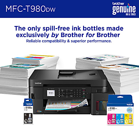 Brother INKvestment Tank MFC T980DW Wireless Color Inkjet Printer All ...