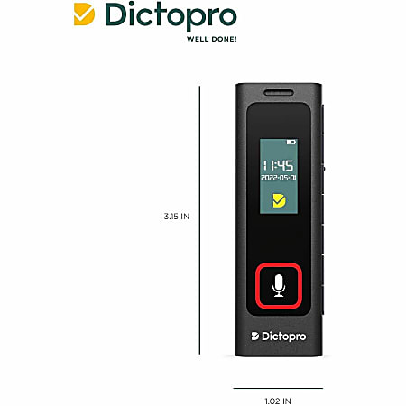 Dictopro Tiny Digital Voice Activated Recorder HQ Recording from 60ft ...