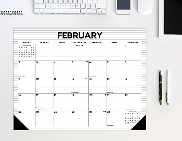 2025 Willow Creek Press Monthly Desk Pad Calendar 22 X 17 Pinstripe