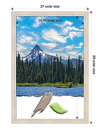 Amanti Art Hardwood Whitewash Picture Frame 27 x 39 Matted For 24 x 36 ...