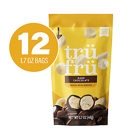 Tru Fru Hyper Dried Grab Go Dried Bananas In Dark Chocolate 1.7 Oz ...