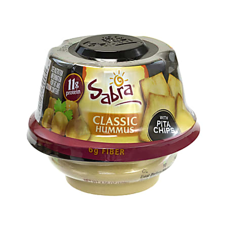 Sabra On The Go Classic Hummus Cups With Pita Chips 4.56 Oz Pack Of 6 ...