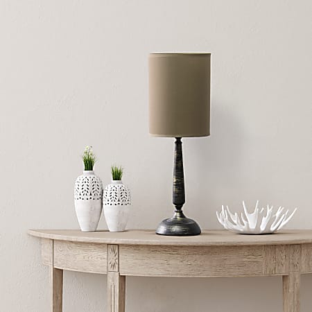 Simple Designs Traditional Candlestick Table Lamp 22 34 H Tan ShadeOil ...