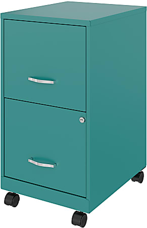 Realspace SOHO Smart 18 D Vertical 2 Drawer Mobile File Cabinet Teal ...
