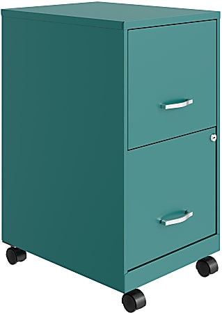 Realspace SOHO Smart 18 D Vertical 2 Drawer Mobile File Cabinet Teal ...